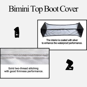 Bimini top Boot Cover，Suitable for 3-4 Bows Bimini Tops，Bimini Cover Effectively Prevent The Erosion of UV, sea Water and sea Breeze in Summer， Bimini Storage Boot