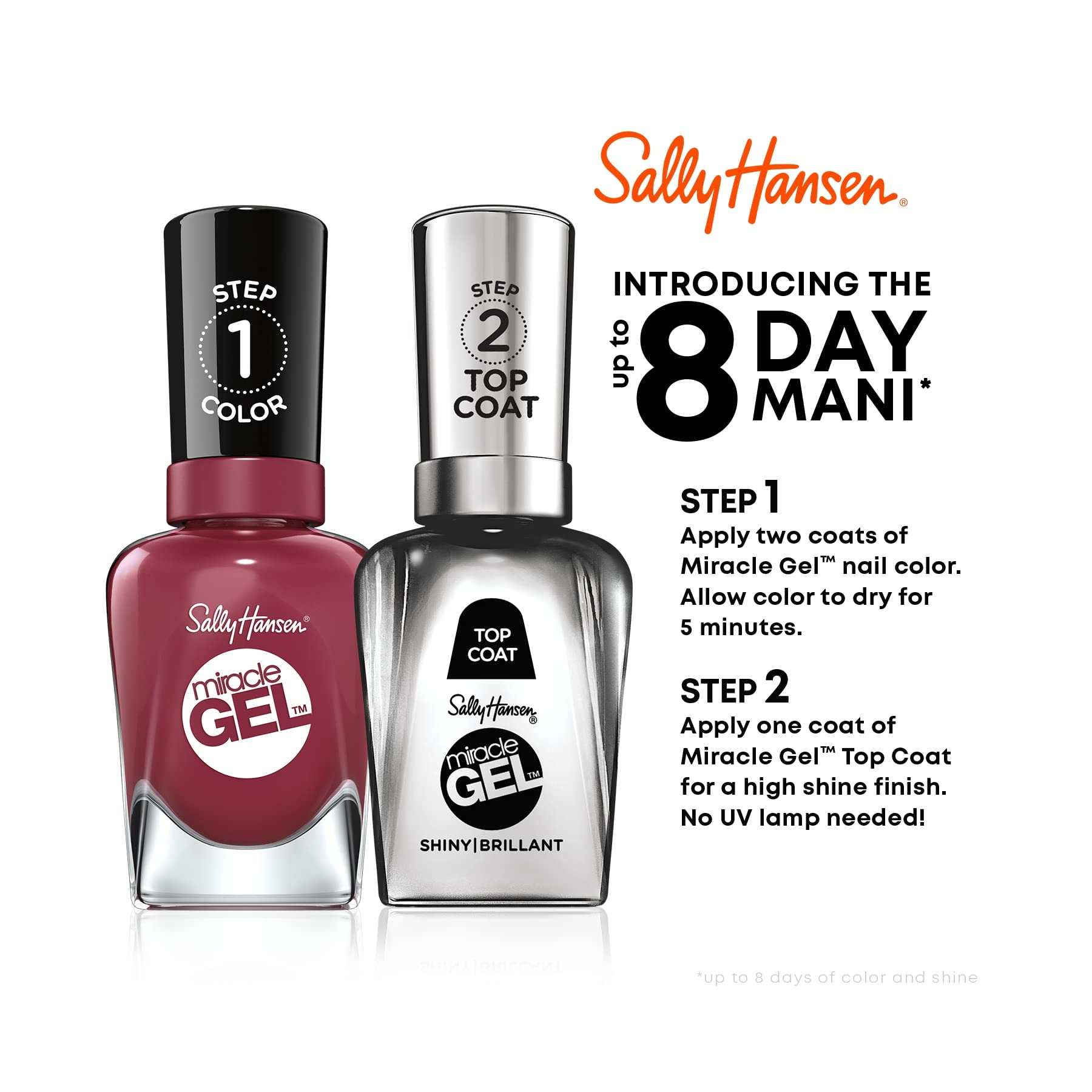 Sally Hansen Miracle Gel™, Crying Out Cloud, Long Lasting, Gel-Like Formula, No UV Lamp Needed, Purple Nail Polish