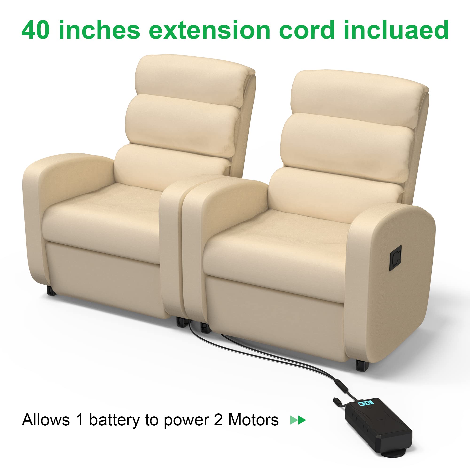 2500mAh Battery Pack for Reclining Furniture Universal Wireless Recliner Battery Pack Charger for Electric Recliner, Sofas, Lift Chairs, Couch Suitable for 2-Pin Connection