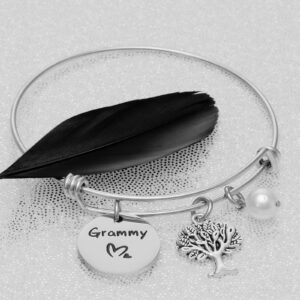 Kivosliviz Grammys Gifts for Grandma Bracelet for Grandmothers Women Best Grammy Gifts for Grammie Grandmother Bangle Bracelet