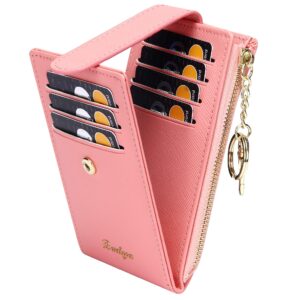 badiya slim wallet for women rfid card holder bifold zipper multi card case