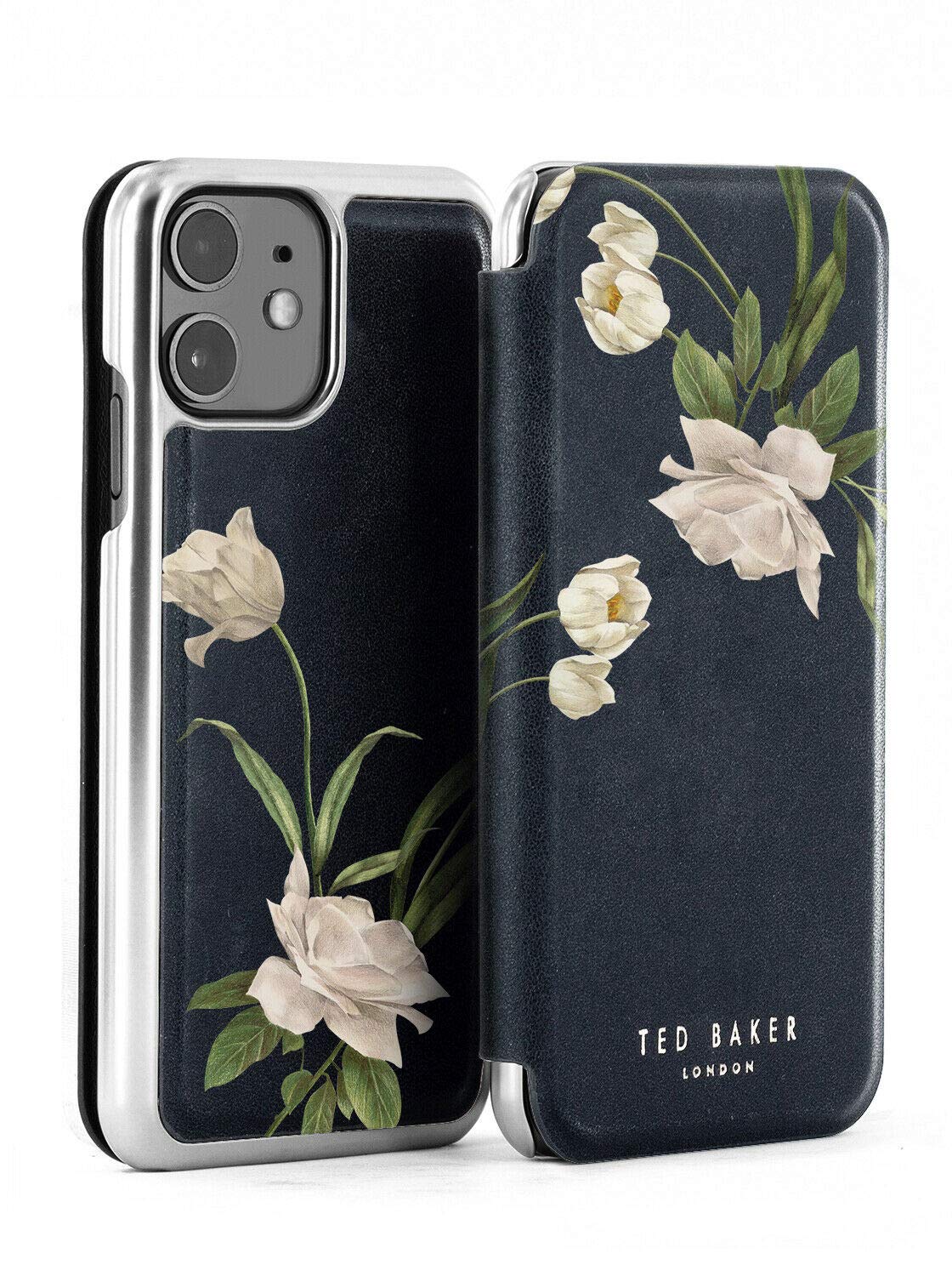 Ted Baker EESMEE Mirror Folio Case for iPhone 11 - Elderflower/Black Silver