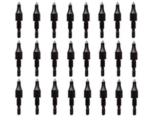 erewa pack of 24 black screw-in archery field points arrow for target practice shooting,100 grain each