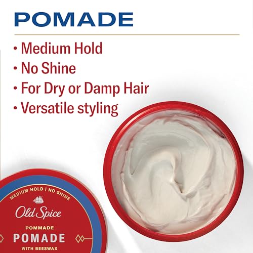 Old Spice Hair Styling Pomade for Men, Medium Hold No Shine 2.22 Fl Oz Each, Twin Pack