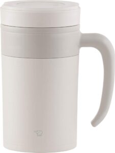 zojirushi se-kae48wz stainless tea tumbler with handle, 16-ounce, off white