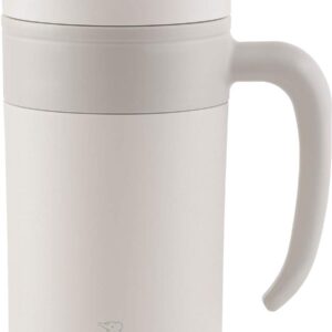 Zojirushi SE-KAE48WZ Stainless Tea Tumbler with Handle, 16-Ounce, Off White