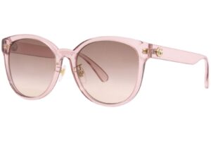 gucci women's pop web round cat eye sunglasses, shiny transparent/gradient, pink, one size