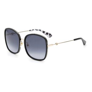 kate spade new york women's paola/g/s square sunglasses, black, 59mm, 18mm