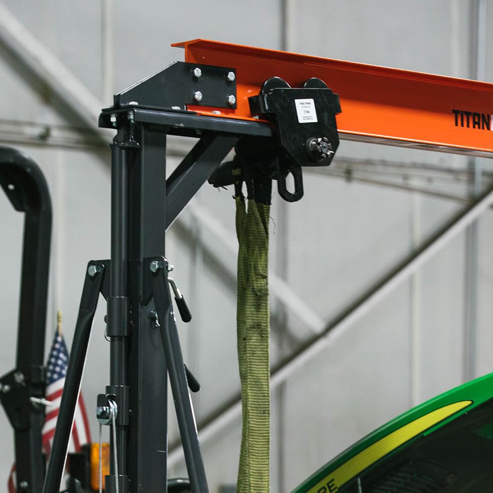 Titan Attachments Telescoping Gantry Crane, 2 Ton Capacity, Shop Lift Hoist Rated 2,000 LB, Portable Design with Locking Wheels, Adjustable Height up to 12 FT, Durable Steel Construction, Frame Only