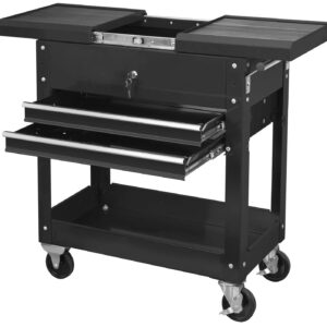 Torin Service Utility Tool Cabinet Cart 350 LBs 2 Drawer Slide Top, Black, ATC310B