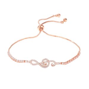 titruebe rose gold plated bracelet for women musical note bracelets music lover jewelry gift