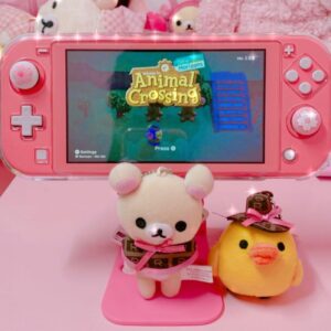 Switch Pink Thumb Grips, Pink Joystick Covers for Switch Lite, Cute Thumb Grip Caps Compatible with Switch Joy Cons - Cherry Blossoms