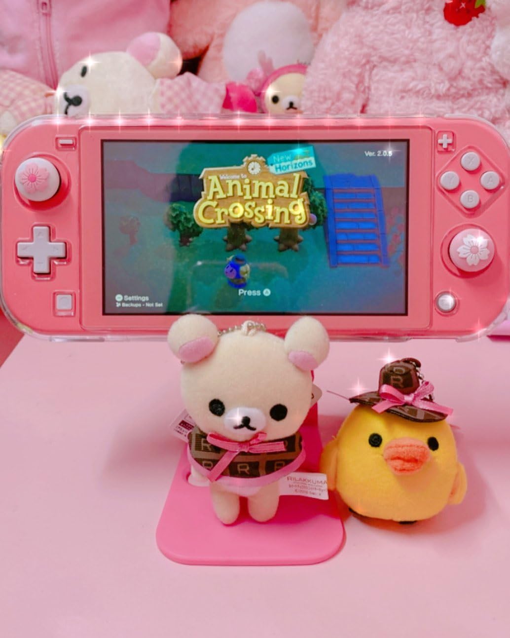 Switch Pink Thumb Grips, Pink Joystick Covers for Switch Lite, Cute Thumb Grip Caps Compatible with Switch Joy Cons - Cherry Blossoms