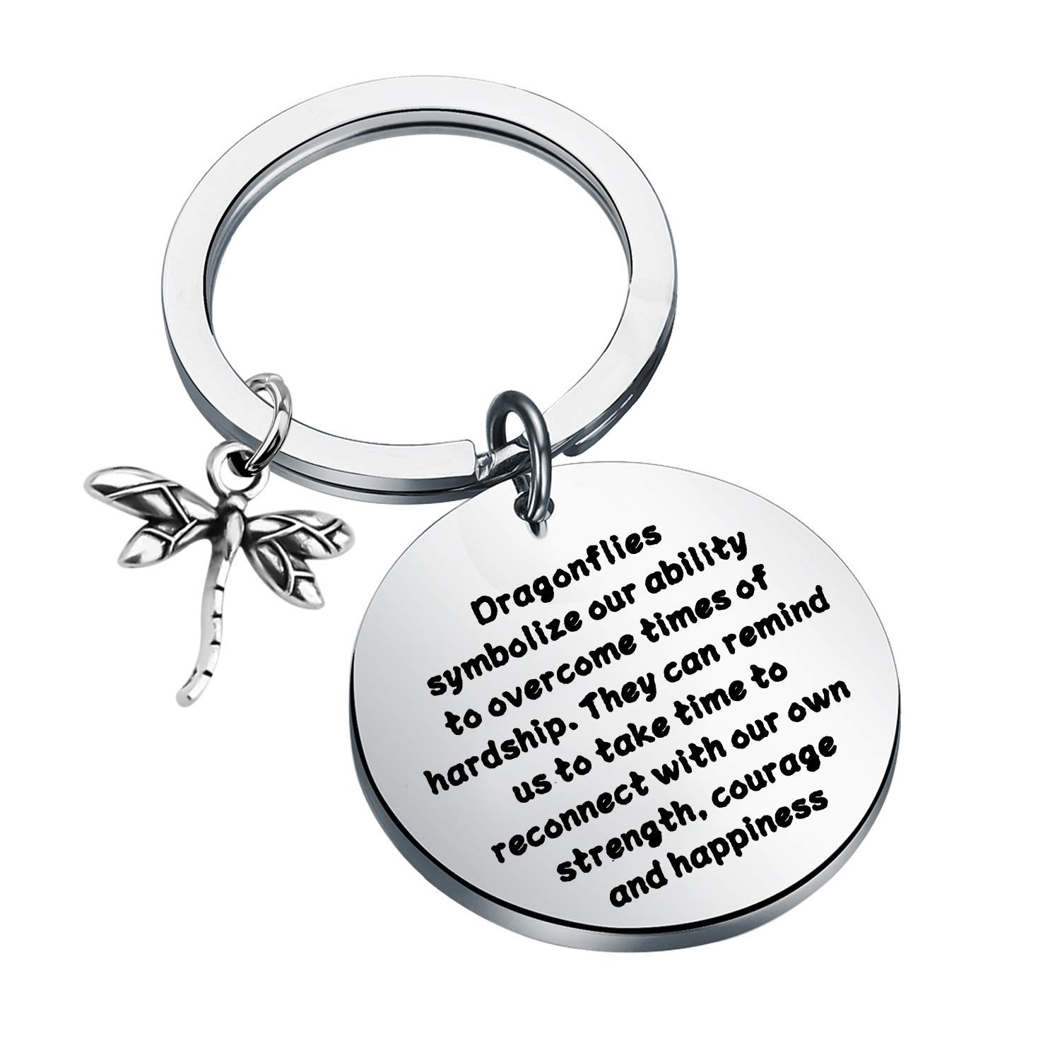 ENSIANTH Dragonfly Keychain Dragonfly Lover Gift Inspiration Gift for Friend Encouragement Gift (Dragonflies Symbolize)