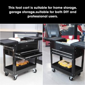 Torin Service Utility Tool Cabinet Cart 350 LBs 2 Drawer Slide Top, Black, ATC310B