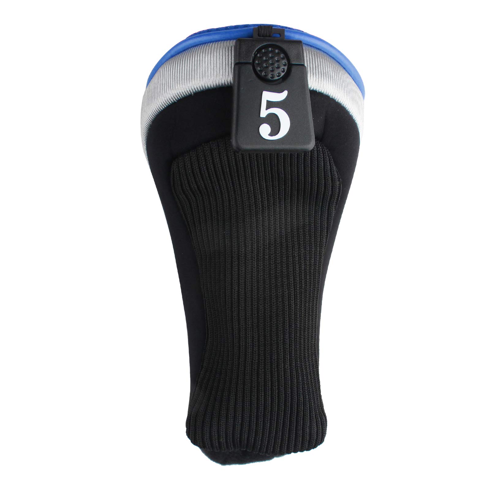 Andux 5pcs/Set Golf 460cc Driver Fairway Wood Club Head Covers Short Neck Blue