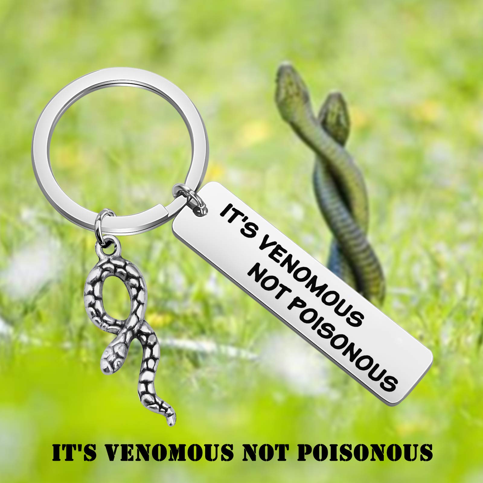 PLITI Snake Lover Gifts Snake Gifts Pet Owner Gifts It's Venomous Not Poisonous Funny Snake Key rings Reptile Owner Gifts Zookeeper Gifts Herpetology Breeder Gift Rattlesnake Gift (Snake ky)