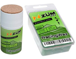 zumwax ski/snowboard/nordic/cross-country racing wax bundle - universal iron on & rub on waxes