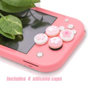 Switch Pink Thumb Grips, Pink Joystick Covers for Switch Lite, Cute Thumb Grip Caps Compatible with Switch Joy Cons - Cherry Blossoms