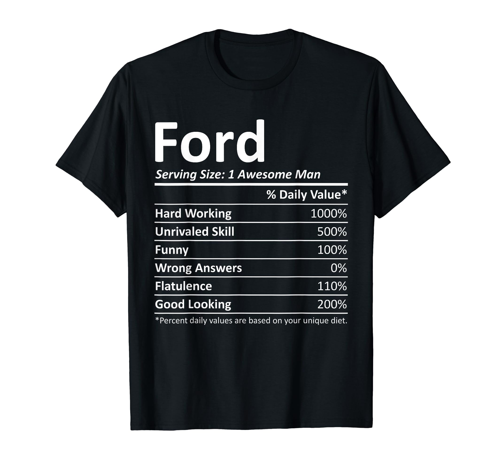 FORD Nutrition Funny Birthday Personalized Name Gift Idea T-Shirt