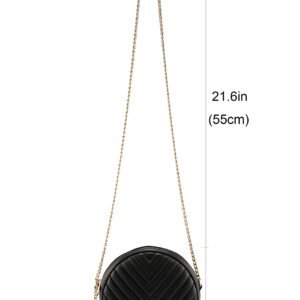 Ayliss Women Crossbody Shoulder Bag Circle Tassel Purse Clutch Evening Small PU leather Handbag Fashion Wallet With Chain (Black #1)