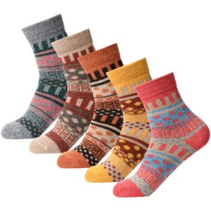 fyc women socks winter - gifts for women - warm thick soft wool socks christmas gifts socks cozy crew socks