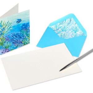 Papyrus Blank Cards with Envelopes - Designed by Bella Pilar, Into the Blue (20-Count)