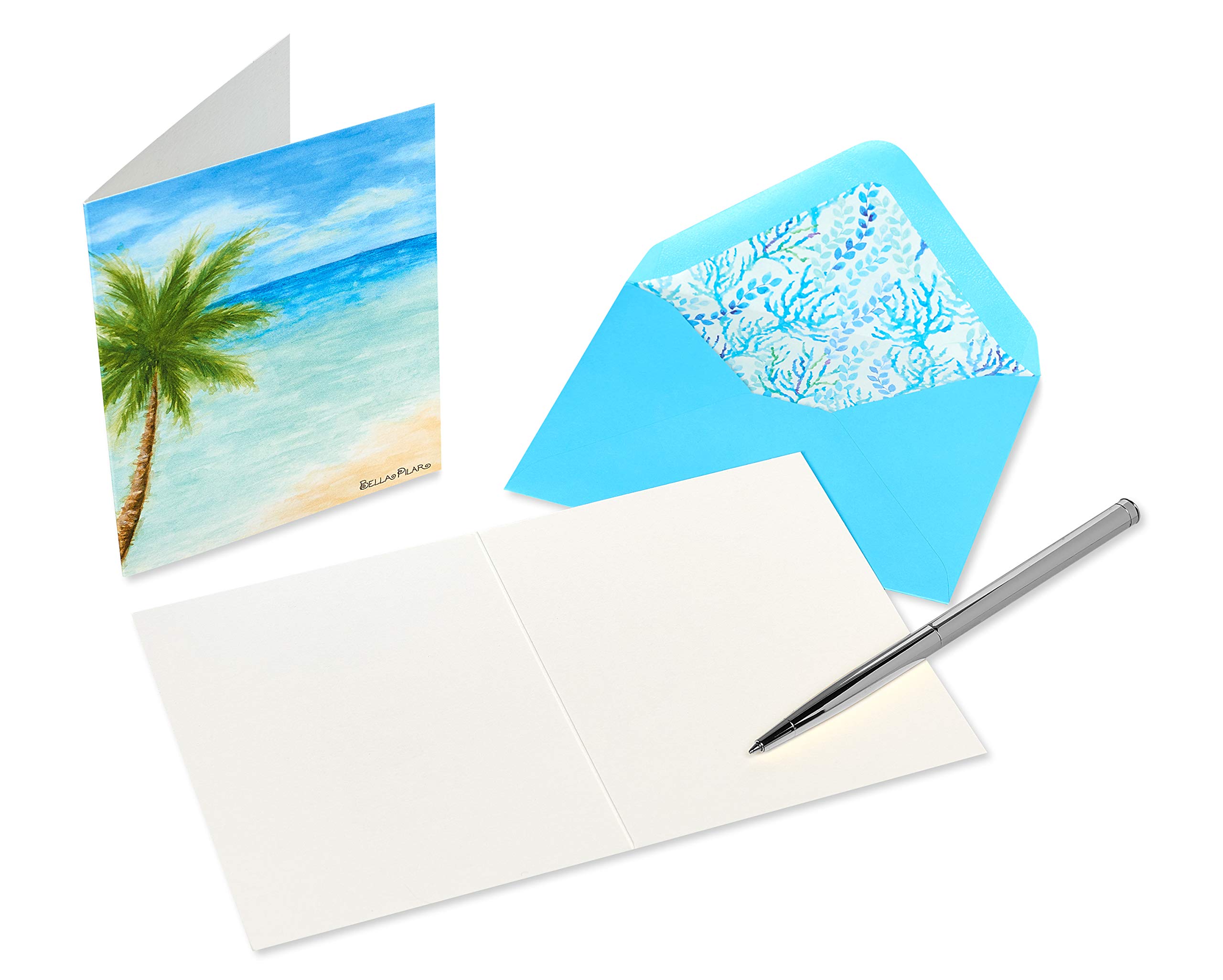 Papyrus Blank Cards with Envelopes - Designed by Bella Pilar, Into the Blue (20-Count)