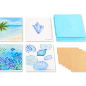 Papyrus Blank Cards with Envelopes - Designed by Bella Pilar, Into the Blue (20-Count)