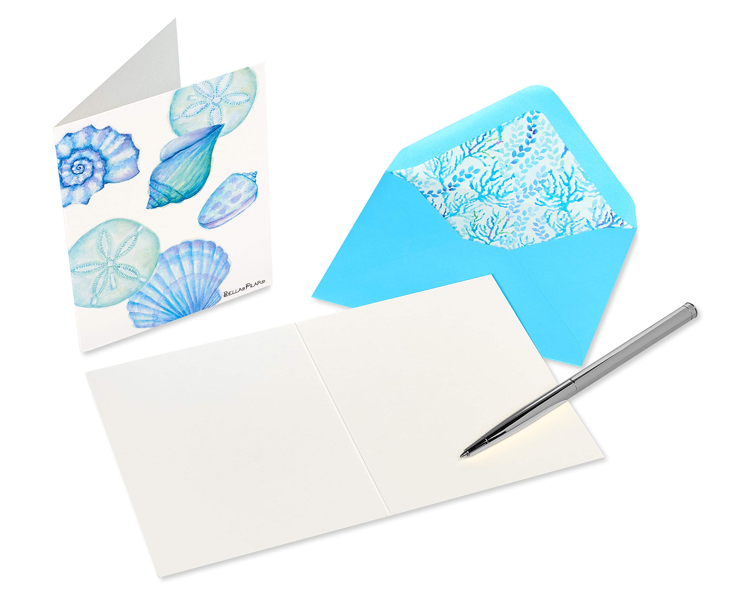 Papyrus Blank Cards with Envelopes - Designed by Bella Pilar, Into the Blue (20-Count)