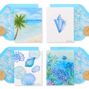 Papyrus Blank Cards with Envelopes - Designed by Bella Pilar, Into the Blue (20-Count)