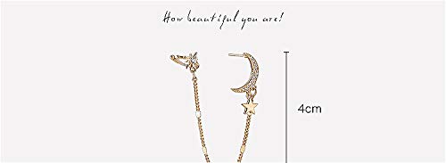 Sither Women Earring with Cuff Chain for Girls Ear Clips Ear Wraps Cuff Earrings Dangle Earrings Helix Cartilage Clip On Christmas Jewelry Gift for Her(1 Piece)