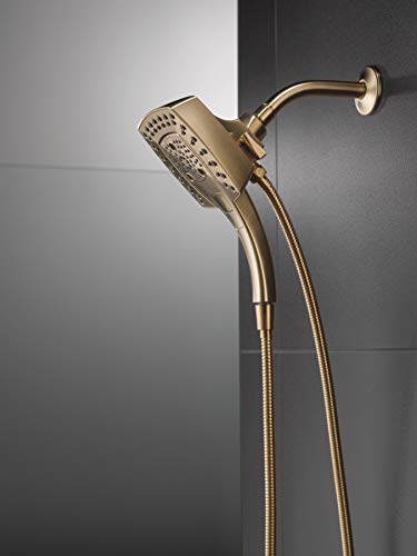 Delta Faucet 5-Setting In2ition 2-in-1 Dual Hand Held Shower Head with Hose, Gold Shower Head Handheld Combo, Magnetic Docking Handheld Shower Head, 2.5 GPM, Champagne Bronze 58474-CZ25