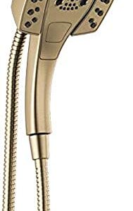 Delta Faucet 5-Setting In2ition 2-in-1 Dual Hand Held Shower Head with Hose, Gold Shower Head Handheld Combo, Magnetic Docking Handheld Shower Head, 2.5 GPM, Champagne Bronze 58474-CZ25