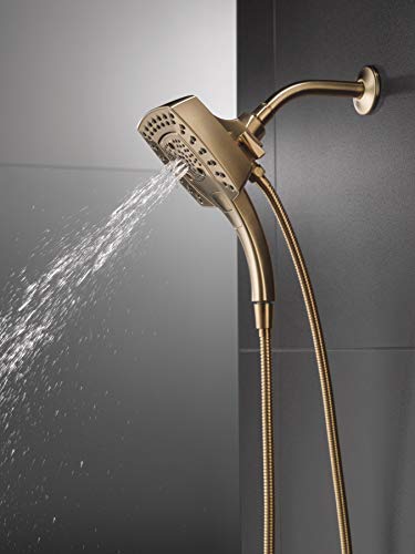 Delta Faucet 5-Setting In2ition 2-in-1 Dual Hand Held Shower Head with Hose, Gold Shower Head Handheld Combo, Magnetic Docking Handheld Shower Head, 2.5 GPM, Champagne Bronze 58474-CZ25