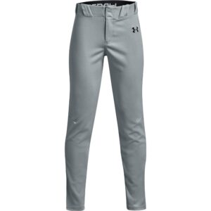 under armour boys' gameday vanish 21 pants, baseball gray (080)/black, youth x-large