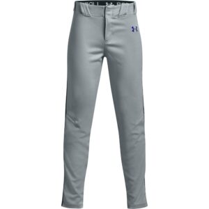 under armour boys' gameday vanish pipe 21 pants, baseball gray (081)/royal, youth medium