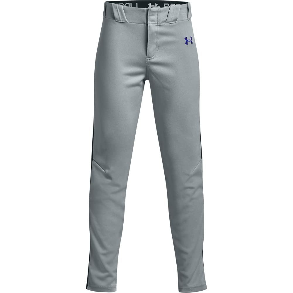 Under Armour Boys' Gameday Vanish Pipe 21 Pants, Baseball Gray (081)/Royal, Youth Medium