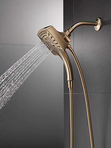 Delta Faucet 5-Setting In2ition 2-in-1 Dual Hand Held Shower Head with Hose, Gold Shower Head Handheld Combo, Magnetic Docking Handheld Shower Head, 2.5 GPM, Champagne Bronze 58474-CZ25