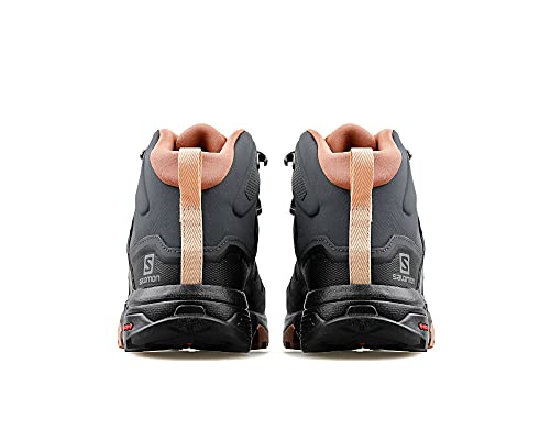 Salomon X Ultra 4 MID Gore-TEX Hiking Boots for Women, Ebony/Mocha Mousse/Almond Cream, 8