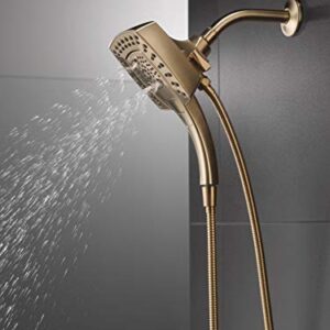 Delta Faucet 5-Setting In2ition 2-in-1 Dual Hand Held Shower Head with Hose, Gold Shower Head Handheld Combo, Magnetic Docking Handheld Shower Head, 2.5 GPM, Champagne Bronze 58474-CZ25