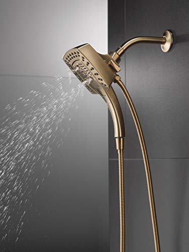 Delta Faucet 5-Setting In2ition 2-in-1 Dual Hand Held Shower Head with Hose, Gold Shower Head Handheld Combo, Magnetic Docking Handheld Shower Head, 2.5 GPM, Champagne Bronze 58474-CZ25