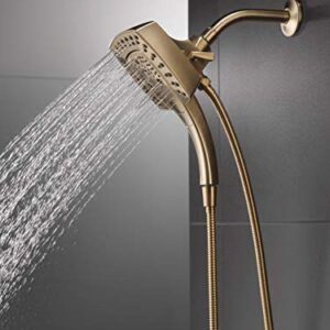 Delta Faucet 5-Setting In2ition 2-in-1 Dual Hand Held Shower Head with Hose, Gold Shower Head Handheld Combo, Magnetic Docking Handheld Shower Head, 2.5 GPM, Champagne Bronze 58474-CZ25