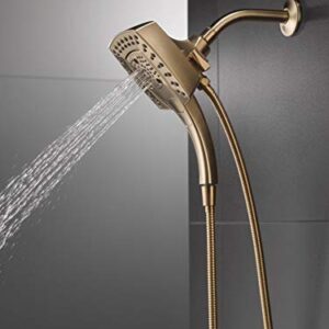 Delta Faucet 5-Setting In2ition 2-in-1 Dual Hand Held Shower Head with Hose, Gold Shower Head Handheld Combo, Magnetic Docking Handheld Shower Head, 2.5 GPM, Champagne Bronze 58474-CZ25