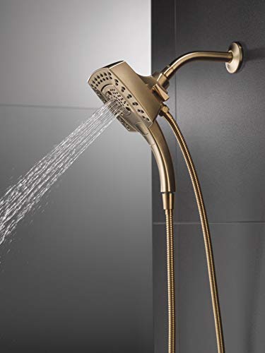 Delta Faucet 5-Setting In2ition 2-in-1 Dual Hand Held Shower Head with Hose, Gold Shower Head Handheld Combo, Magnetic Docking Handheld Shower Head, 2.5 GPM, Champagne Bronze 58474-CZ25