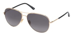 tom ford clark ft 0823 shiny rose gold/dark grey shaded 59/14/140 unisex sunglasses