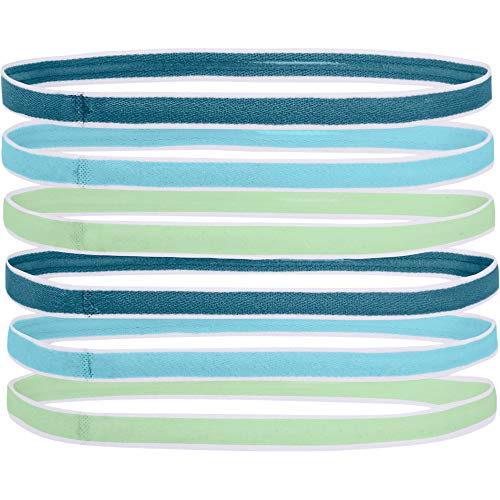 Under Armour Girls' Mini Headbands 6-Pack, Blue Flannel (597)/Aqua Foam, One Size Fits All