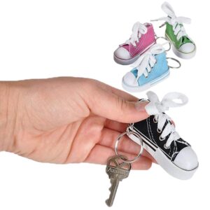 The Dreidel Company Sneaker Keychain, Cloth Material Shoe with Key Chain, Assorted Colors (6-Pack)