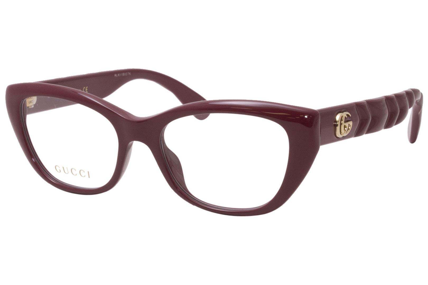 Gucci GG0813O 003 Eyeglasses Women's Burgundy/Gold Full Rim Optical Frame 52mm