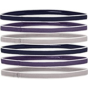 Under Armour Women's Mini Headbands 6-Pack, Midnight Navy (412)/Gray Wolf, One Size Fits All